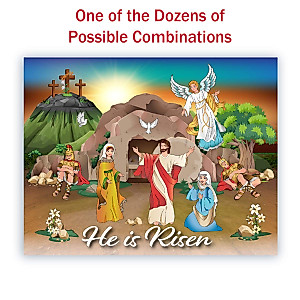 Colonel Pickles Novelties Resurrection Stickers - 12 Sets - Easter Crafts for Kids Bible Games & Stories - Christian Activities