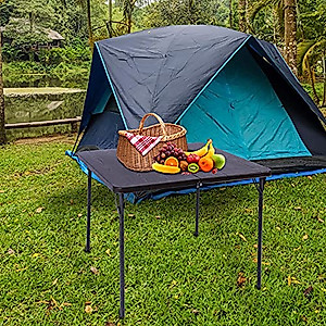 Lineslife Square Folding Card Table Portable with Collapsible Legs, 34'' Fold in Half Small Card Table for Outdoor Indoor, Lightweight Compact for Camping Dining Party, Brown