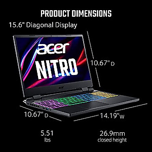 Acer Nitro 5 AN515-58-527S Gaming Laptop | Intel Core i5-12500H | NVIDIA GeForce RTX 3060 Laptop GPU | 15.6" FHD 144Hz IPS Display | 16GB DDR4 | 512GB PCIe Gen 4 SSD | Killer Wi-Fi 6 | RGB Keyboard