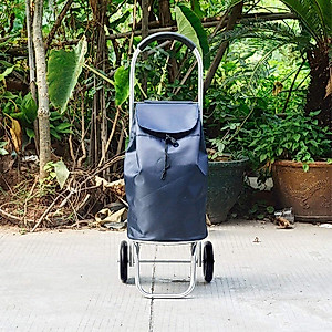 Shopping Trolley on Wheels Multi Function Shopping Cart Trolley Wheel Lightweight Aluminum Folding Luggage Cart Push-Pull Car Storage Hand Trucks,Blue ,