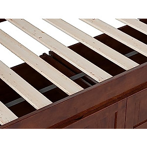 AFI, Nantucket Twin Size Wood Daybed Frame with 2 Storage Drawers, Walnut (Brown)