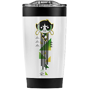 Logovision Powerpuff Girls Buttercup Streak Stainless Steel Tumbler 20 oz Coffee Travel Mug/Cup, Vacuum Insulated & Double Wall with Leakproof Sliding Lid | Great for Hot Drinks and Cold Beverages