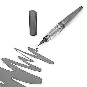 Pentel Refillable Colour Brush Pen - Nylon Tip – Grey Barrel – Grey Ink - Pigment Edition