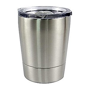 DUOLE 2pcs, Reusable Travel Mug for Kids (Boys/Girls) Adults (Men/Women) Silver Mini Thermal Cup for Boys Girls Men Women with Spill-Free Lid Coffee Cup for Hot & Cold Drinks 8oz/230ml