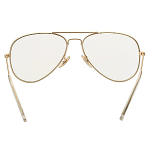 COASION Classic Non prescription Aviator Glasses Clear Lens Metal Frame Eyewear for Men Women (58mm, Gold)