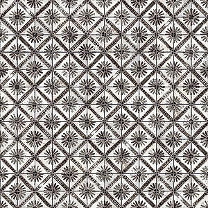 SomerTile FPEHMMKBK Harmonia Kings Marrakech Black 13" x 13" Ceramic Floor and Wall Tile, White
