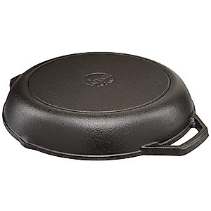 Lodge Seasoned Cast Iron 12 Inch Everyday Pan with Tempered Glass Lid, Black, 1 EA
