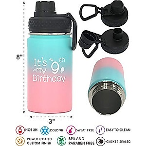 VeryMerryMakering 9th Birthday Gifts, 9th Bday Gifts, 9th Birthday Water Bottle, 9 Birthday Ideas, Birthday Gift for 9 Year Old, Kids 9 Yrs Old Gifts, Happy 9th Birthday, Its My 9th Birthday