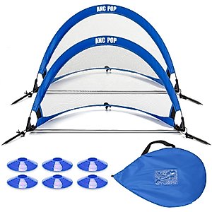 Portable Pop Up Soccer Goal Net Set for Kids or Adaults Trainning and Backyard Playing with Carrying Case, Training Cones and Target