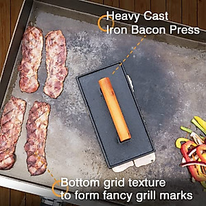 Griddle Accessories Kit for Blackstone, Include Basting Cover, Cast Iron Grill Press, Egg Rings
