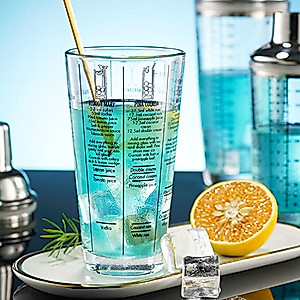 Sanlan cocktail shaker, 12oz Martini Recipes Measured Mixing Glass and Stainless Steel Top shakers bartending, Best Gift for Beginner