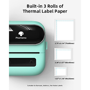 Phomemo M220 Label Maker, New Flagship 3.14 Inch Bluetooth Thermal Label Printer for Barcode, Address, Labeling, Mailing, File Folder Label, Easy to Use, with 3 Rolls Label