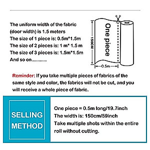 SQINAA Cotton Fabric Material Calico Cotton Handmade Bronzing Pre-Cut Fabric for Crafts DIY Sewing Clothes Quilting150 X 50Cm,F3