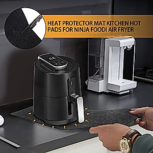 3 Pcs Air Fryer Accessories Heat Resistant Mat, Kitchen Countertop Heat Protector Mats, Non-slip Silicone Appliance Slider for Ninja Foodi Air Fryer Oven Coffee Maker Blender Toaster, 9” x 17”
