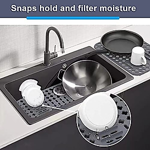 Shearable Silicone Sink Mats Protectors for Kitchen Sink 28.2''x 14.2'' Kitchen Sink Mat Grid for Bottom of Farmhouse Stainless Steel Porcelain Sink No-Slip Heat-Resistant Kitchen Sink Grid Accessory