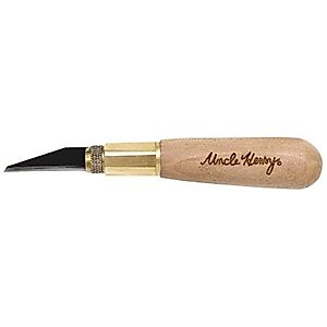 Uncle Henry 22UH Deluxe Wood Carving Kit with 10 Interchangeable High Carbon S.S. Blades, Secure 3-Way Brass Attachment System, Detail Knife Tool for Wood Carving, Marking, Whittling, and Woodworking