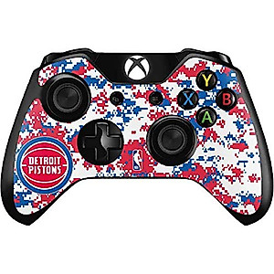 Skinit Decal Gaming Skin Compatible with Xbox One Controller - Officially Licensed NBA Detroit Pistons Digi Camo Design