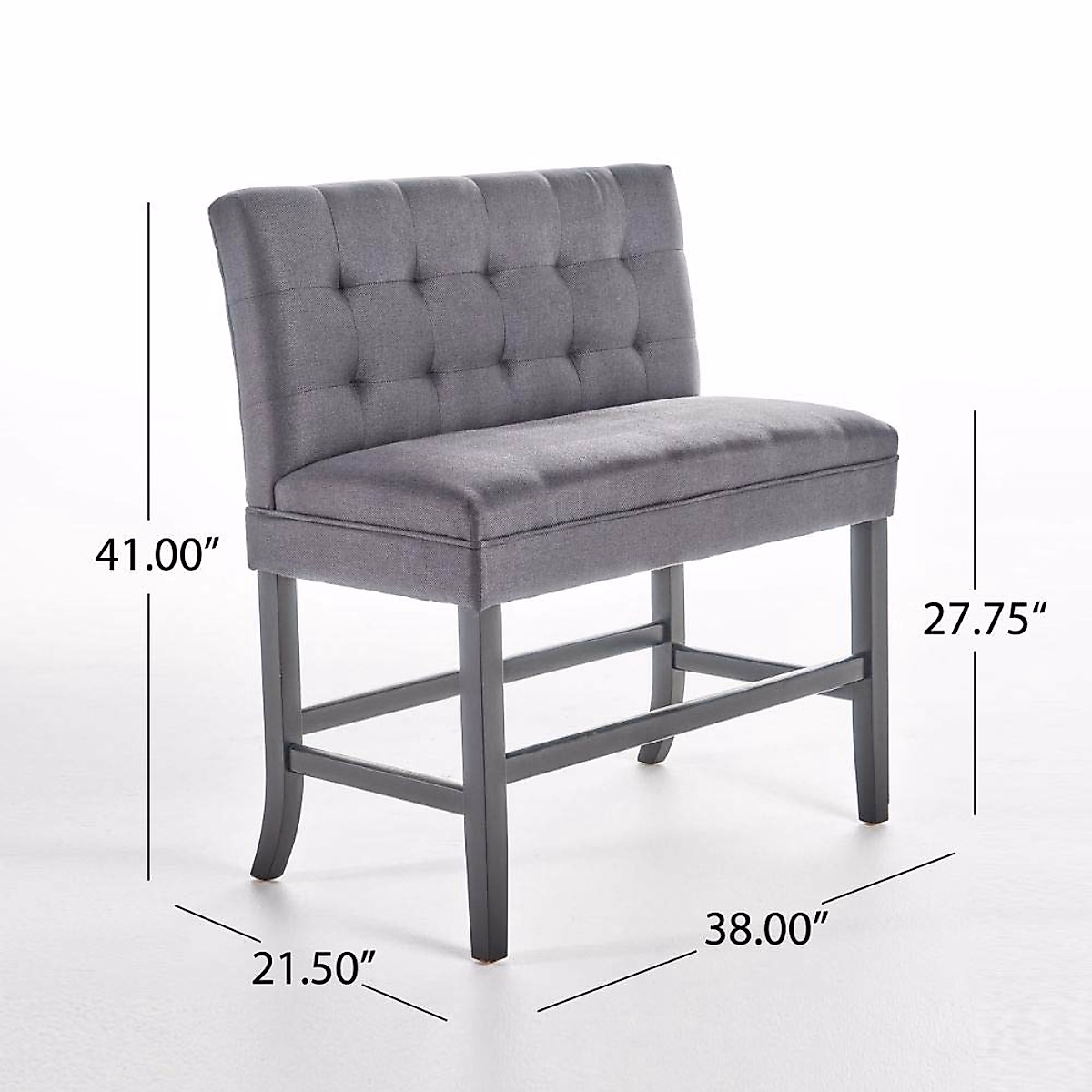 Christopher Knight Home Kenan Fabric Barstool Bench, Dark Charcoal