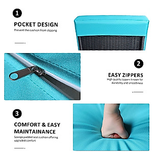 Outdoor PE Wicker Chaise Lounge, Patio Lounge Chair Adjustable Reclining Chair for Pool with Removable Cushion, Black and Blue