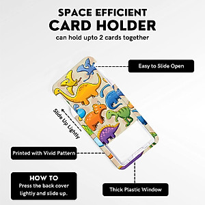 BUDUOZHI ID Badge Holder with Lanyard and Retractable Badge Reel Clip, Cartoon Dinosaur Breakaway Lanyard Name Card Vertical ID Protector, ID Card Holder Keychain Name Badge Clip for Women Men