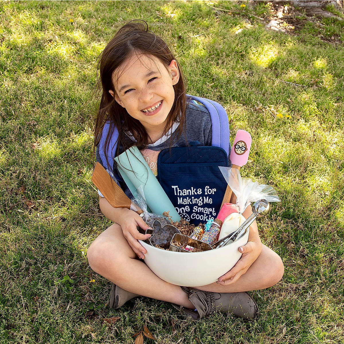 Teachers Gift for Women, Appreciation Week Pot Holder, One Smart Cookie Thank You Present Potholder - Set of 2 Blue