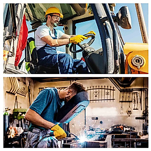 Vgo... 3-Pairs Unlined Cowhide Split Leather Work and Driver Gloves, for Heavy Duty, Truck Driving, Warehouse, Gardening, Farm (Size L, Gold, CB9501)