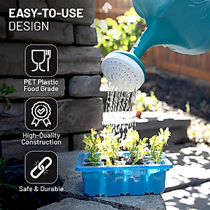 Trendily Inspired 10 Pack Seed Starter Kit with Humidity Dome, 120 Cell Germination Kit, Reusable Plant Sprouting Trays, 10 Colorful Growing Kits Greenhouse (5 Colors)