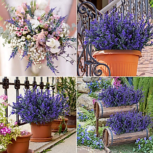 8 Pcs Faux Pampas Grass Decor 38''/97cm Tall Artificial Large Pompas Grass Pompous Floral Fluffy Fake Plants Floor Vase Filler for Kitchen Home Boho Decorations, Purple