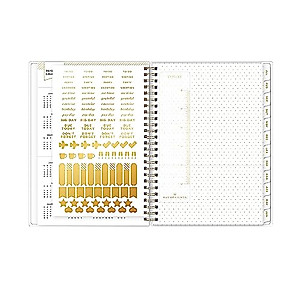 2023-2024 Day Designer Pebble Path Frosted Polypropylene Weekly/Monthly Academic Planning Calendar with Notes, 5-7/8" x 8-5/8", Black, July 2023 to June 2024, 142502