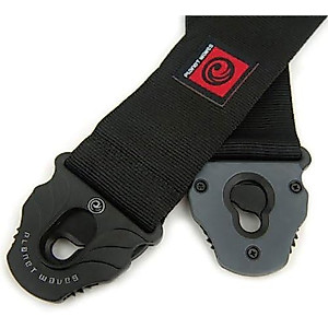 D'Addario Accessories Locking Guitar Strap - Guitar Accessories - Electric Guitar Strap, Acoustic Guitar Strap, Acoustic Electric Guitar Strap & Bass Guitar Strap - Black