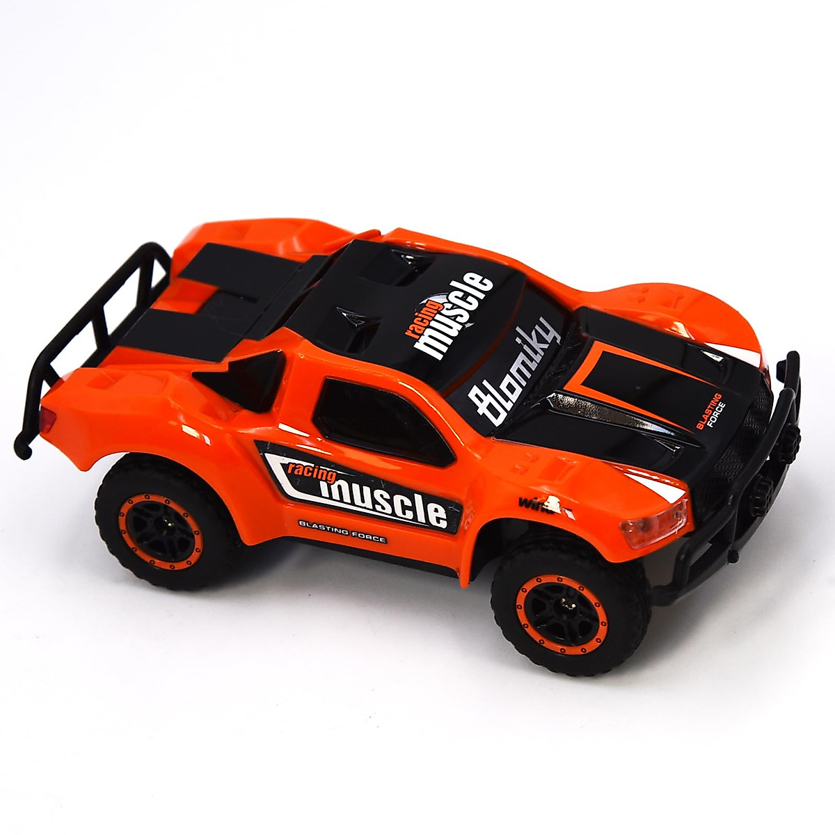 Blomiky 4WD 9MPH High Speed Racing RC Car 1/43 Scale 2.4GHz Electric Mini Remote Control Truck Vehicle D143 Orange
