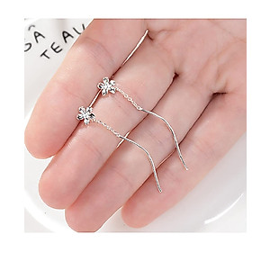 Wavy Long Link Plumeria Flowers Tassel Earrings for Women Teen Girls Elegant Earrings Party Gift