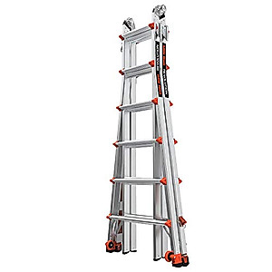 Little Giant Ladders, Revolution with Ratchet Levelers, M26, 26 ft, Multi-Position Ladder, Ratchet™ leg levelers, Aluminum, Type 1A, 300 lbs weight rating (12026-801)
