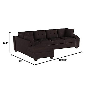 Homelegance Emilio 2-Piece Reversible Sectional Sofa - Chocolate