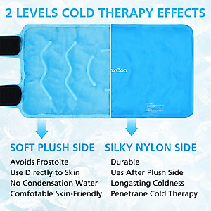 RelaxCoo XXL Knee Ice Pack Wrap Around Entire Knee After Surgery, Gel Ice Pack for Knee Injuries Reusable, Large Cold Pack for Pain Relief, Swelling