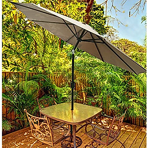 ontheway Patio Umbrella Enhanced Replacement Canopy Market Table 8 Ribs Umbrella Canopy (11FT, Khaki)