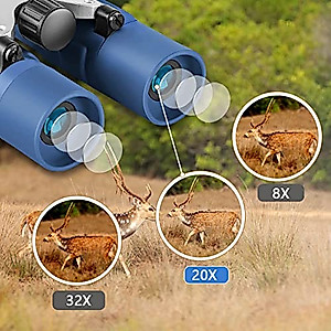 OuYteu Binoculars 122x1000 Compact with Clear Low Light Vision, Large Eyepiece Waterproof Binocular for Adults Kids, High Power Easy Focus Bird Watching, Hunting, Travel, Sightseeing, Blue