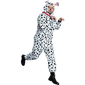 Amscan Dalmatian Zipster Adult Plus XXL - Stylish & Cozy Hooded One-Piece Suit in White & Black Polyester - Perfect Costume or Loungewear - Pack of 1