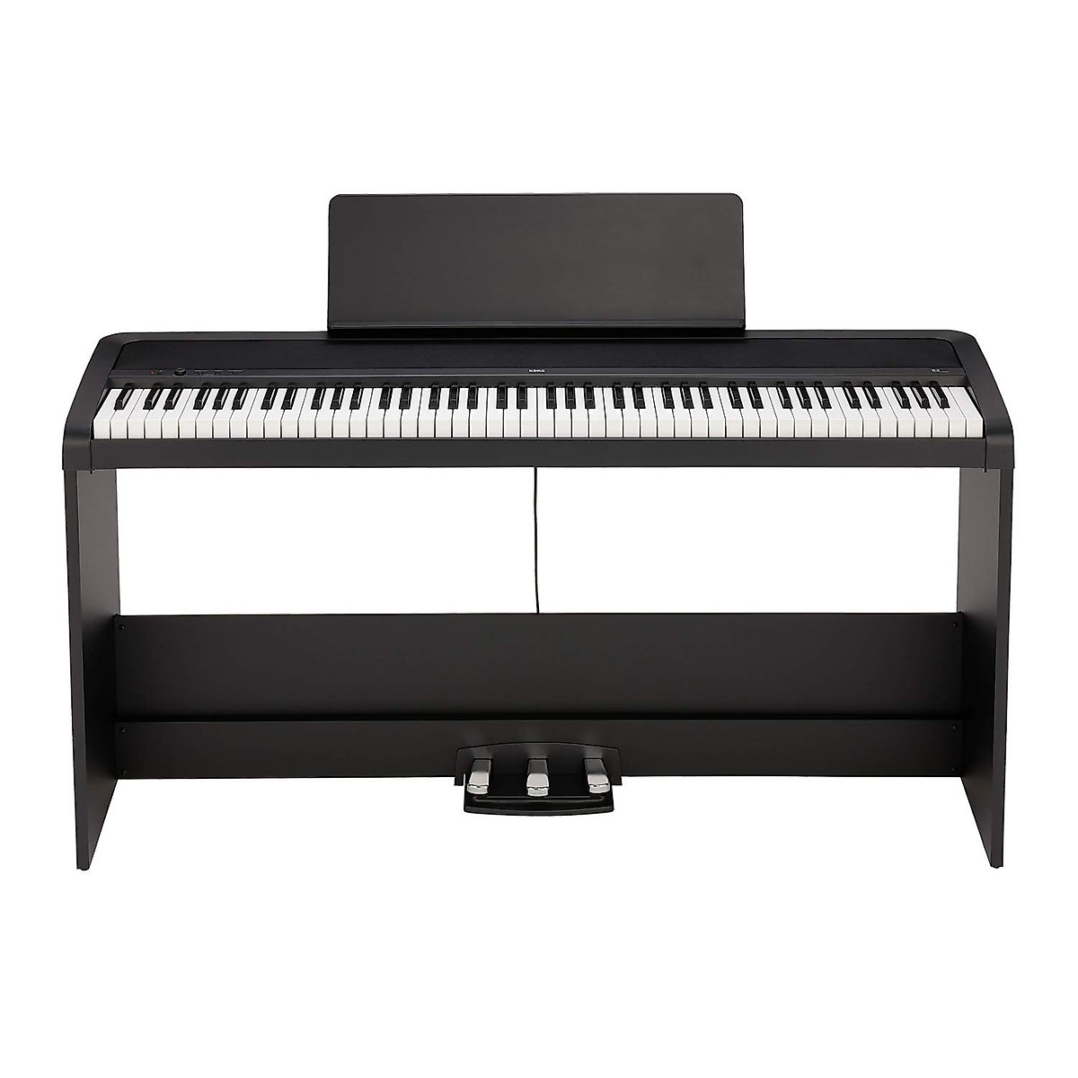 KORG B2SP 88-Key Digital Piano with Stand with 3 Pedal Unit Bundle with Bench, Music Light and Piano Book/CD (4 Items)