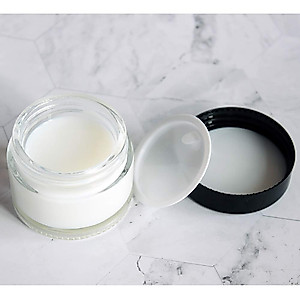 BPFY 24 Pack 2 oz Round Clear Glass Cosmetic Jars with Inner Liners and Black Lids, Travel Jars, Refillable Containers for Makeup, Cream, Lotion, Sugar Scrubs, Eye Shadow, Slime, Paint, Jewelry