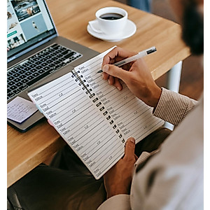 Iconikal Spiral-Bound Address and Telephone Book with Plastic Cover, Black