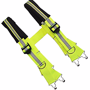 MELOTOUGH Firefighter Pant Suspenders Fire/Rescue Quick Adjust Suspenders with Reflective Strip (48 inch-, Black Lime Reflective)…