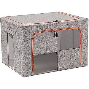 ZyHMW Large Clothes Storage Bag Organizer, 66L Clothes Storage Bins, Foldable Closet Organizers Storage Containers (Color : Ff)
