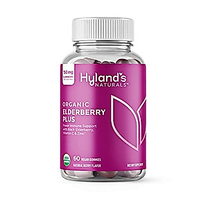 HYLAND'S Naturals Organic Elderberry Plus Gummies + Apple Cider Videgar Blast Gummies - 120 Vegan Adult Gummies (60 of Each)