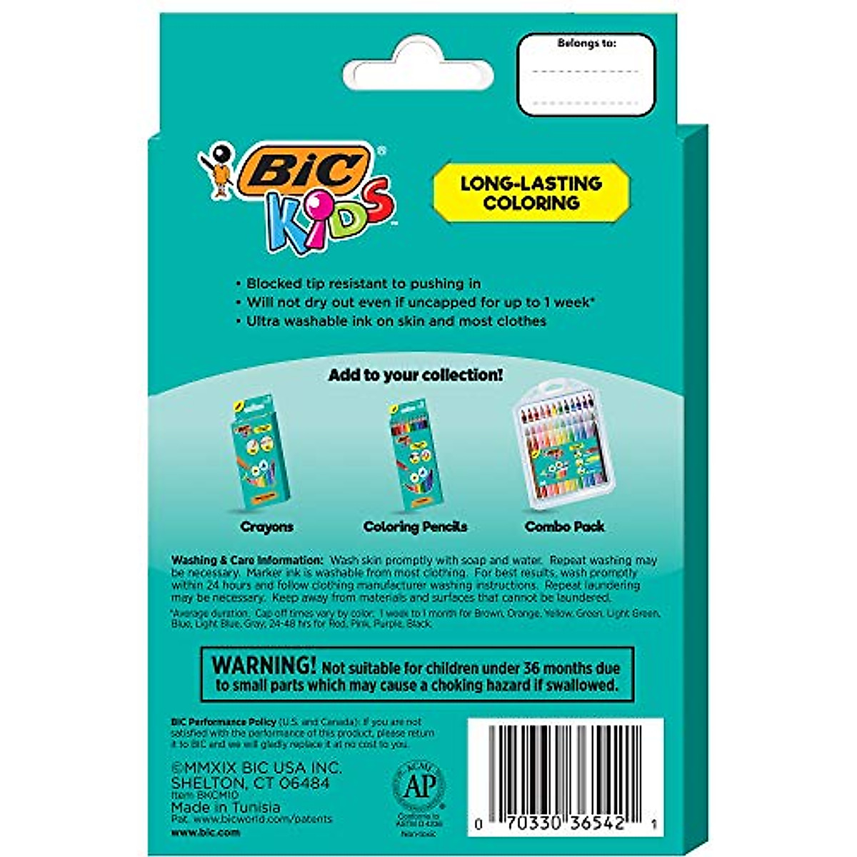 BIC Kids Coloring Markers, Medium Tips, 2 Packs of 10 Markers, Assorted