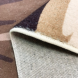 USTIDE Washable Area Rug 5' x 7' Floral Rug Area Rugs Non-Slip Flower Rug Indoor Floor Mat Low Pile Large Rugs for Living Room, Bedroom, Farmhouse, Dining Room, Kids Playroom