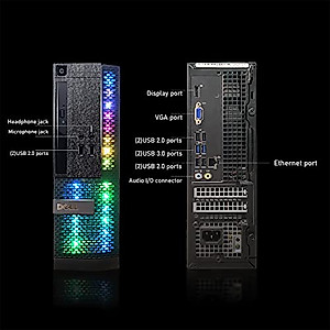 Dell PC Treasure Box RGB Desktop Computer Intel Quad Core I5 up to 3.6G, 8G RAM, 256G SSD, WiFi & Bluetooth, RGB Gaming PC Keyboard & Mouse, DVD, Windows 10 Pro (Renewed) (Diamond Black)