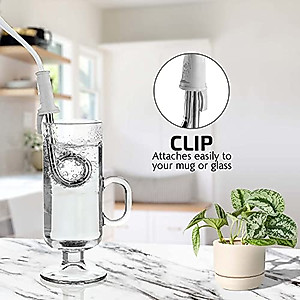 Ovente Electric Stainless Steel Immersion Heater for Tea Coffee & Beverage, 300 Watt Power Portable Submersible Instant Hot Water Warmer, Light Weight Easy Heating & Clean, White Pack of 2 CH3012