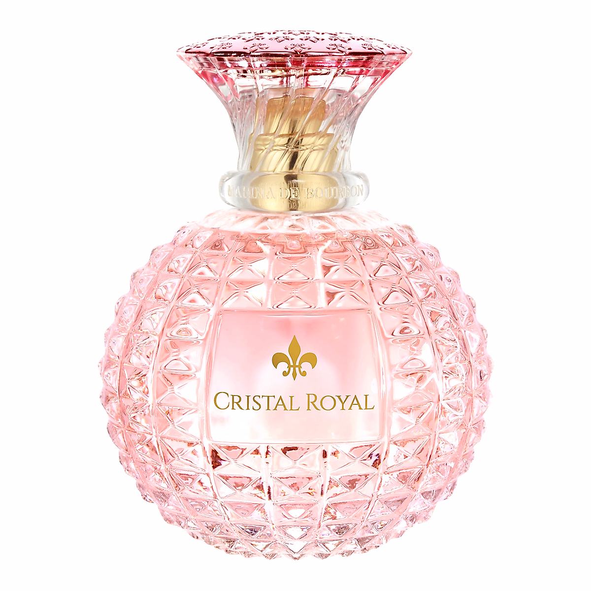 Princesse Marina de Bourbon Cristal Royal Rose Eau de Parfum for Women - Opens with Rose, Lemon and Pear - Blended with Peach, Freesia and Violet - For Joyful and Radiant Ladies - 3.4 oz