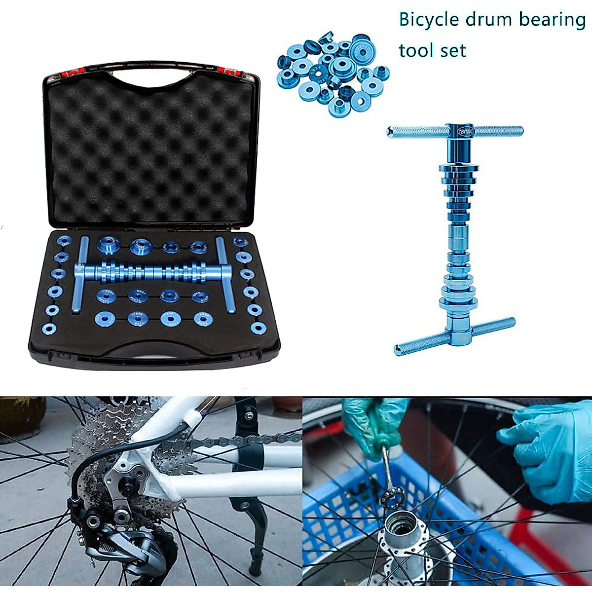 Bicycle Bearing Press Set, Drift Bike Tool Kit Set, Turning Point for Wheels Hub Universal Cycle Bearing Press Set, Nice Tools for Bicycle Repair